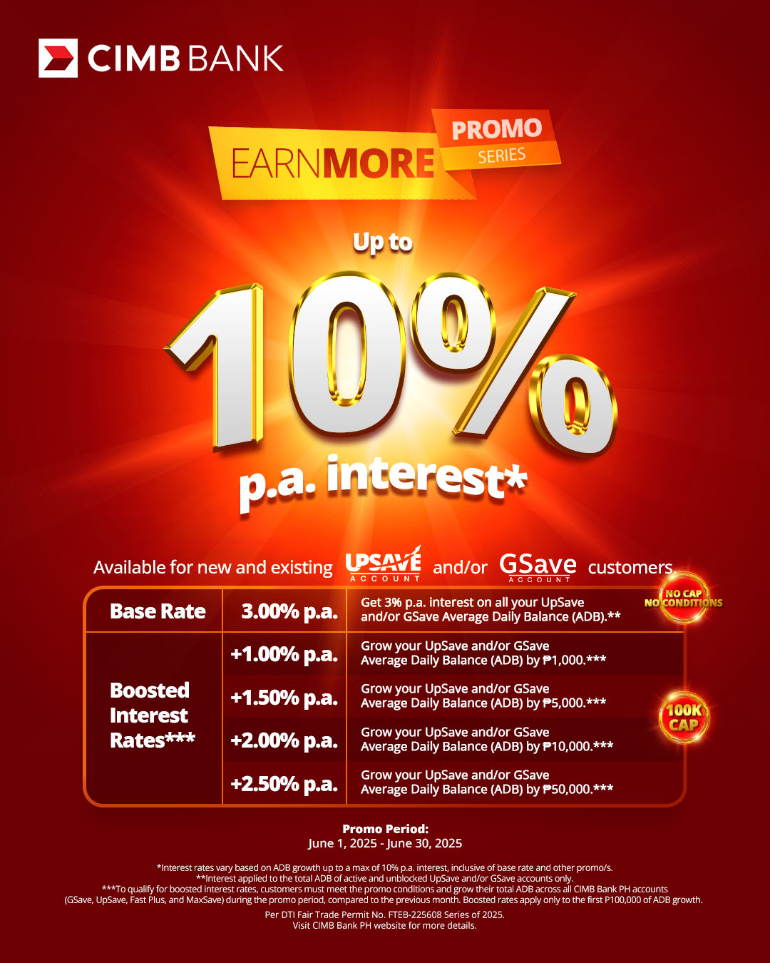 Earn more with up to 10% p.a. interest from CIMB Bank PH